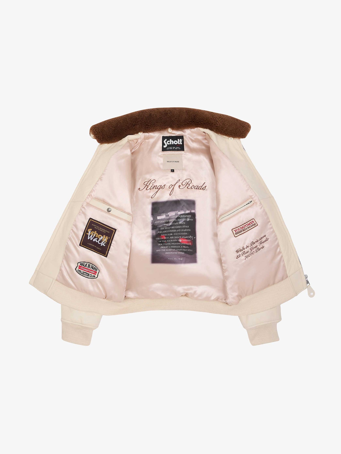 Walk in Paris X Schott NYC ® - La flight jacket beige Youngtimer · Walk ...